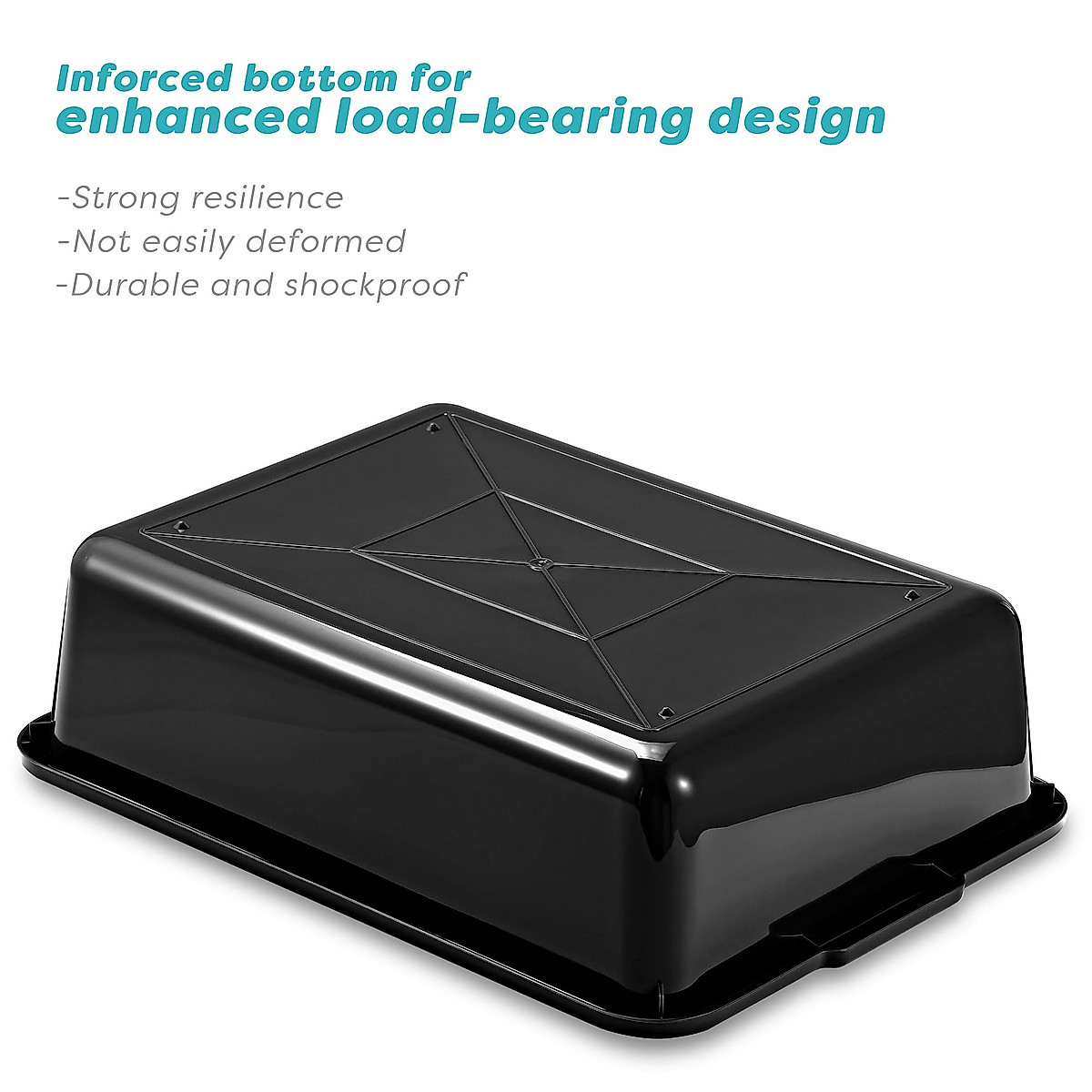 Commercial Bus Tubs/Dishwashing Tubs, 13L Plastic Restaurant Basin, Utility Tub/Tote Box Set of 4, Black