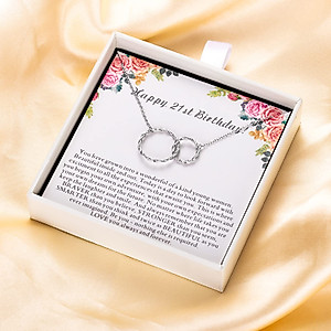 AM ANNIS MUNN 21st Birthday Gifts for Her, 925 Sterling Silver Necklaces for Women 21st Birthday Gifts for Women Daughter Gits from Mom, Gifts For Sisters From Sisters