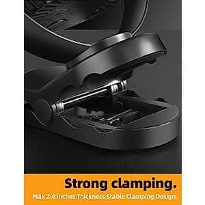 VANPRT 6'' Portable Hanging RV Tent fan with Remote Control,10000mAh Battery Camping Fan with LED light and Timer, 40 Hours Working Time Rechargeable Clip Fan, as Emergency Power - Pink