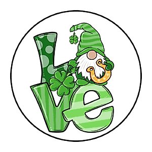 30 St Patrick's Day Stickers, Gnome, Love, Labels, Envelope Seals