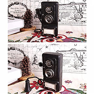 CGF- Decorative Telephones Wall Hanging Phone Model Decorate, Old Fashioned Corded Telephone Landline Phone Wired Telephone for Home Office Hotel, Black