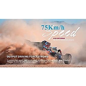 WLtoys 184016 Scale 1/18 75KM/H 2.4G RC Car Brushless 4WD Electric High Speed Off-Road Remote Control Drift Toys for Children Racing (184016 1 * 1500mAh)