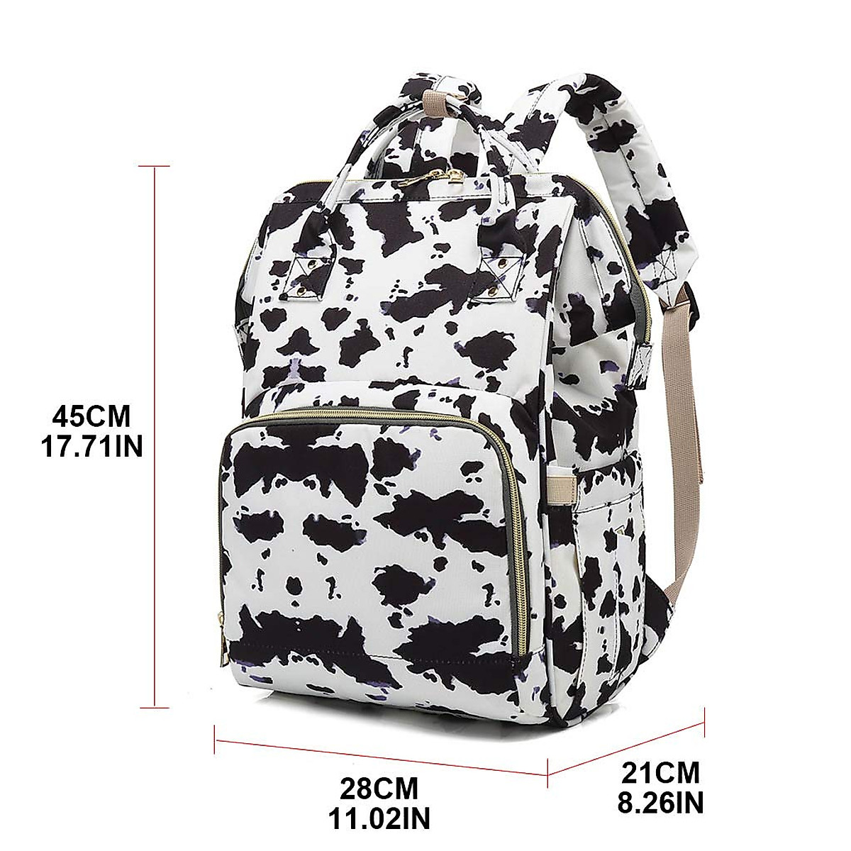 fengchensety Cow Spots Print Diaper Bag Backpack Maternity Baby Changing Bag Backpacks