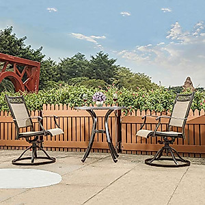 Dali Swivel Rocker Chair, Cast Aluminum All-Weather Comfort Club Arm Patio Dining Chair 2 Pc