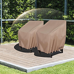 ULTCOVER Stackable Patio Chair Cover – Waterproof Outdoor Stack of Chairs Cover 2 Pack Fits Up to 26W x 34D x 45H inches