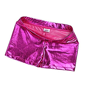 Yeeye Girls Boys Metallic Boy-Cut Shorts Shiny Bottoms Hot Pants for Sports Cheer Workout Swimming Rose 12