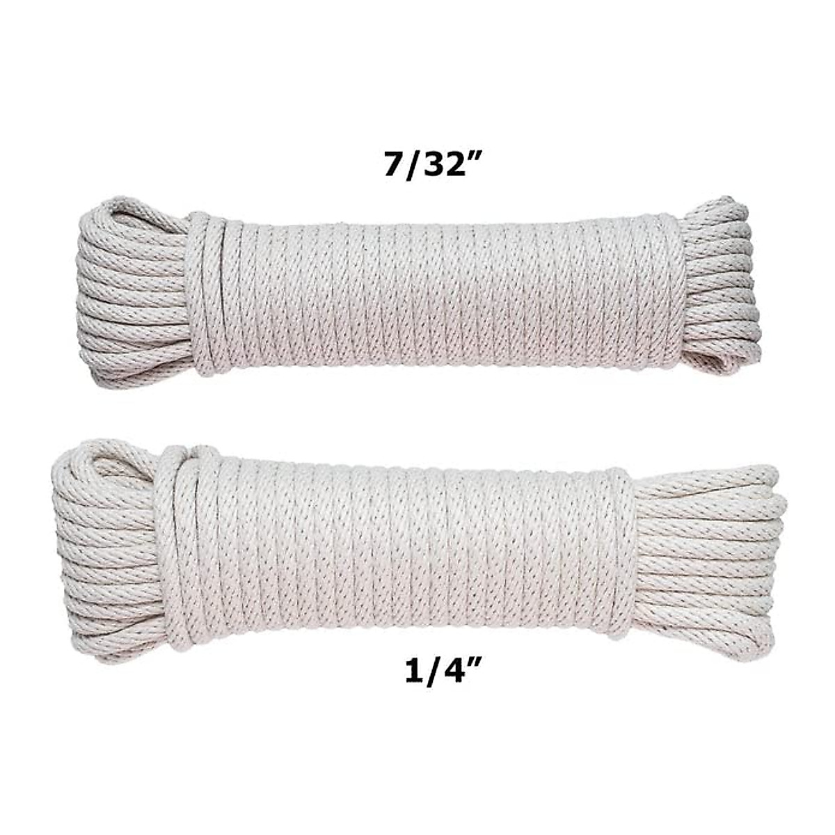 SGT KNOTS Cotton Clothesline - All Purpose Laundry Line Dryer Rope for Outdoor/Indoor, Crafting & Art Projects (1/4" x 100ft, White)