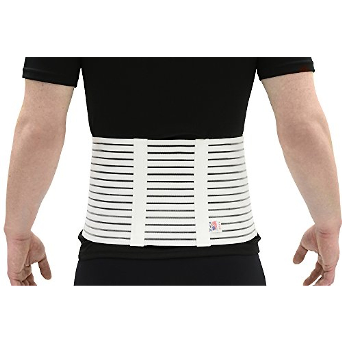 ITA-MED Breathable Elastic Back & Abdominal Support Brace – Unisex, 8” Wide, White, Large