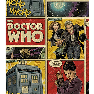Doctor Who Comic Book Patch Fleece Fabric- 1 Yard 58"/60" Fleece Fabric