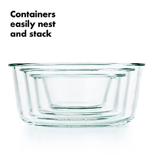 OXO Good Grips 2 Cup Smart Seal Glass Round Food Storage Container (Pack of 2)