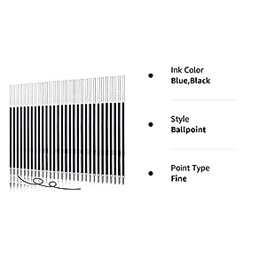 30 Pieces Pen Refills Ink Pen Refills Ballpoint Pen Refills Replacement Ballpoint Black for Retractable Pens Office College School Supplies (Black,1 mm)