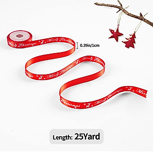 LIUYAXI 20 Rolls 100 Yards Christmas Ribbons Grosgrain Metallic Glitter Double Faced Fabric Holiday Festival Satin Continuous Ribbons 10mm Wide for Gift Wrapping Decoration