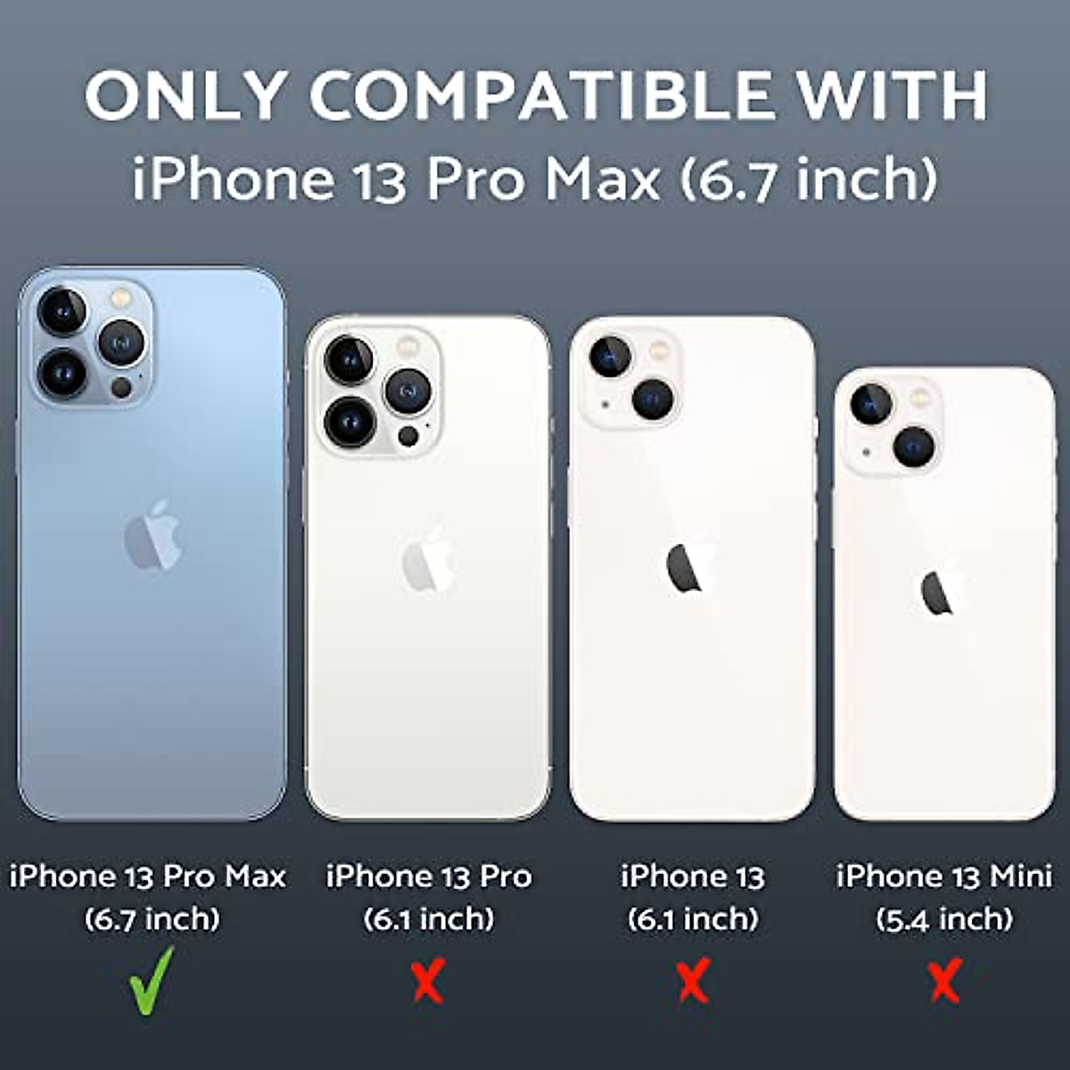 TORU MX Slim for iPhone 13 Pro Max Magnetic Case, Compatible with Magsafe, Hybrid Transparent HD Clear Case with Crossbody Strap, Scratch Resistant, Air Bumper Shock-Absorbing Corners - Clear