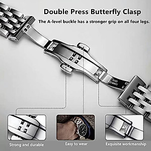 Niziruoup 22mm Stainless Steel Watch Band Universal Metal Watch Strap Smartwatch Replacement Band Men Women fit Most Traditional Watches, Stainless Steel, Gold
