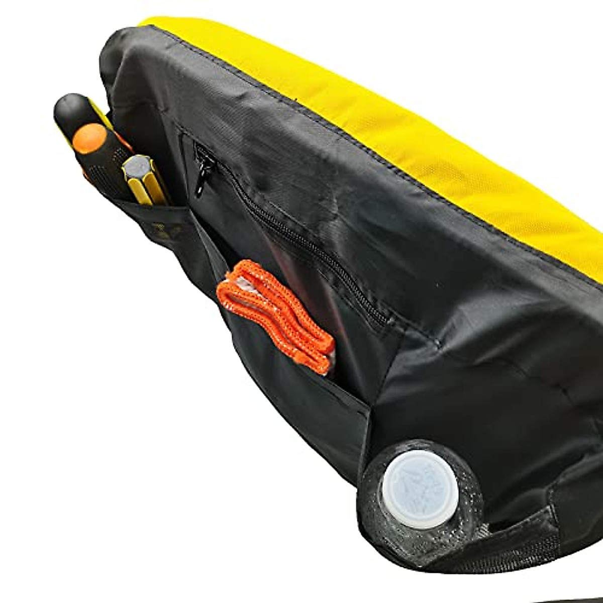 GaeaAuto Riding Lawn Mower Seat Cover 600D Oxford Cloth Weatherproof Deluxe Durable Tractor Seat Cover, Yellow, Medium