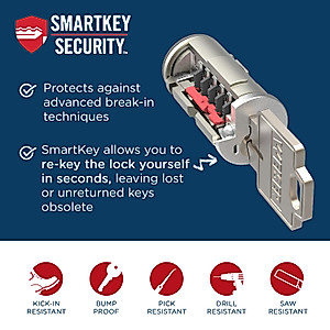 Smartcode Electronic Commercial Deadbolt - Matte Black, Keyless Entry + Keypad with Lever