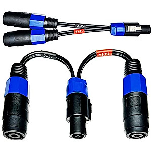 CNCESS CESS-203 Unbalanced 4-Pole Type Speakon Plug Break Out to Dual 2-Pole Type Female Speakon Jacks