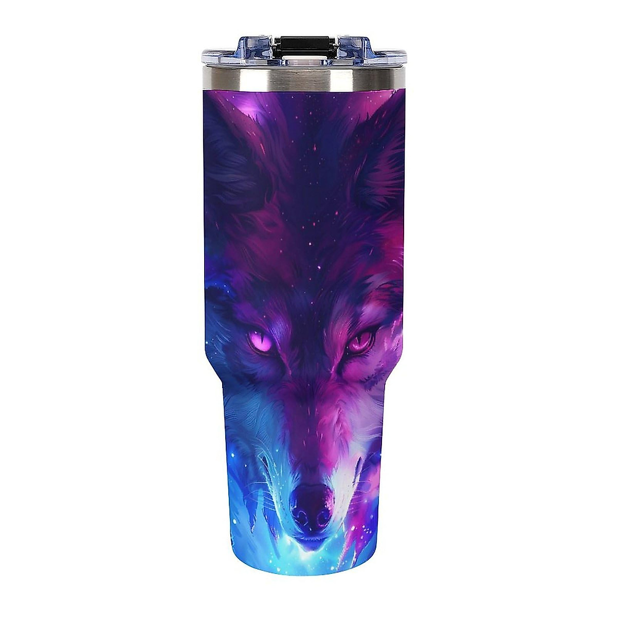 The Wolf in A Galaxy 40 Oz Tumbler Insulated Stainless Steel Water Bottle Travel Mug Car Cup with Handle And Straw