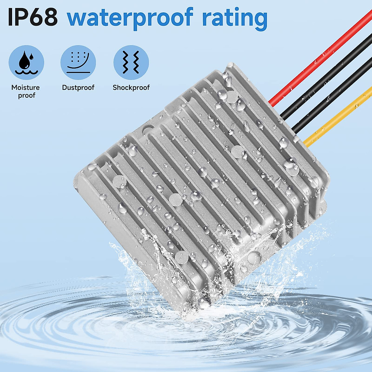 DC-DC 36V 48V to 12V 20A 240W Step Down Converter Golf Cart Voltage Regulator Reducer Transformer with Fuse Waterproof