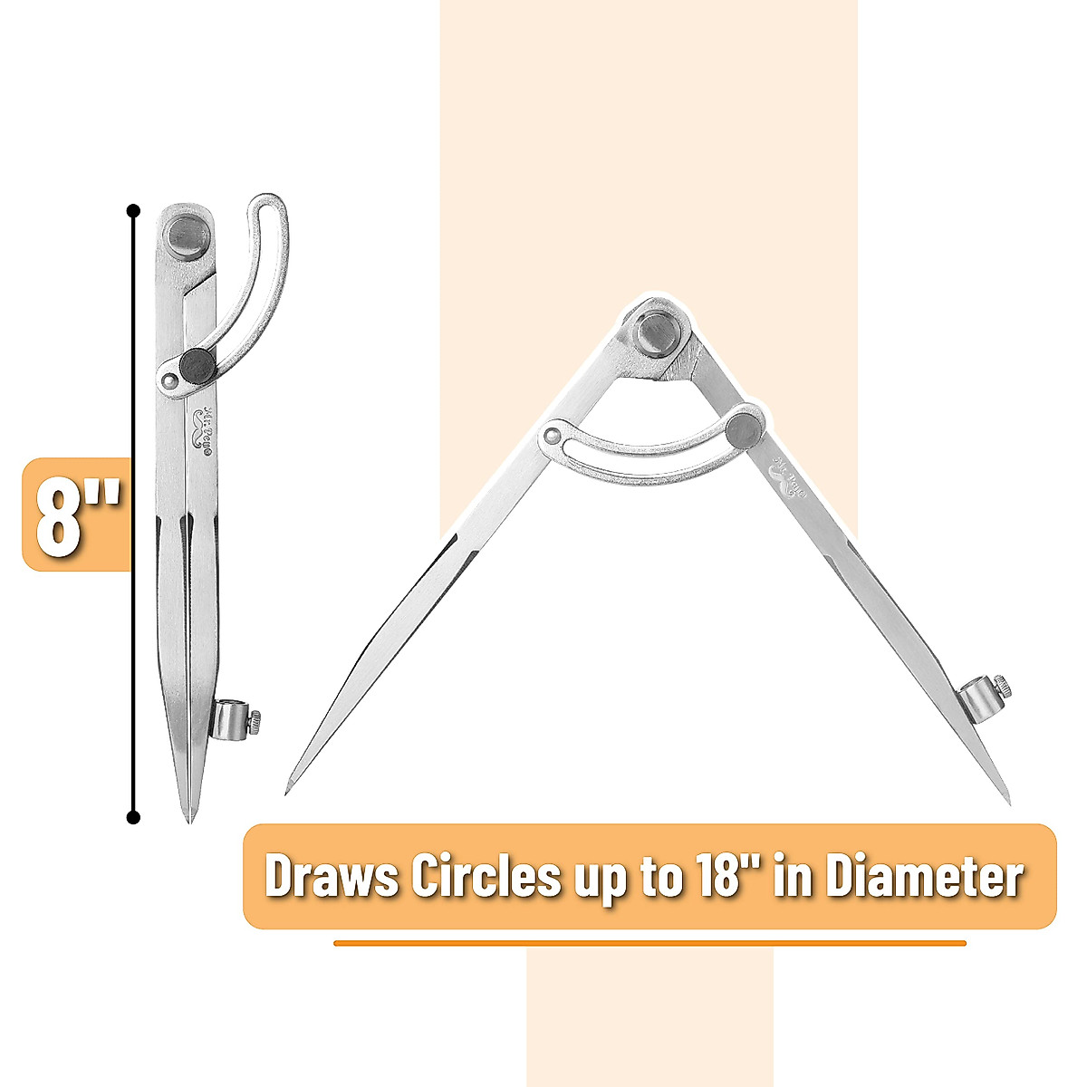 Mr. Pen- Professional Compass for Woodworking, 8 Inch Compass with Wing, Large Compass for Geometry, Compass Drawing Tool, Woodworking Compass, Pencil Compass for Carpenter, Drafting, Drawing Compass