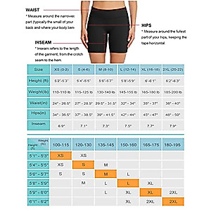 BALEAF Women's 7" Long Compression Running Shorts High Waisted Yoga Biker Shorts with 3 Pockets Black S