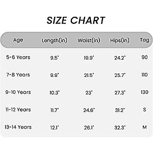 Flowy Shorts for Teen Girls with Spandex Liner 2-in-1 Youth Butterfly Skirts Tennis Running Fitness Sports Dance Skort Black 7-8Years