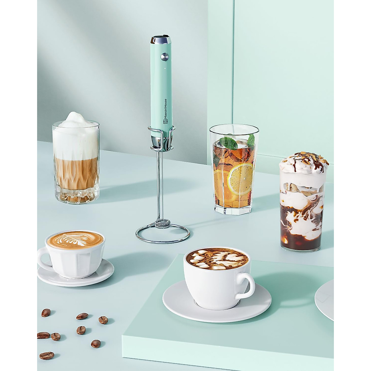 Maestri House Rechargeable Milk Frother Whisk Rods (2 Pcs)