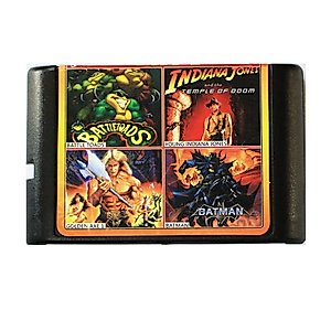 Retro Game 4 In 1 Sega Genesis Mega Drive 16 Bit Multi Game Card (JAP Shell)