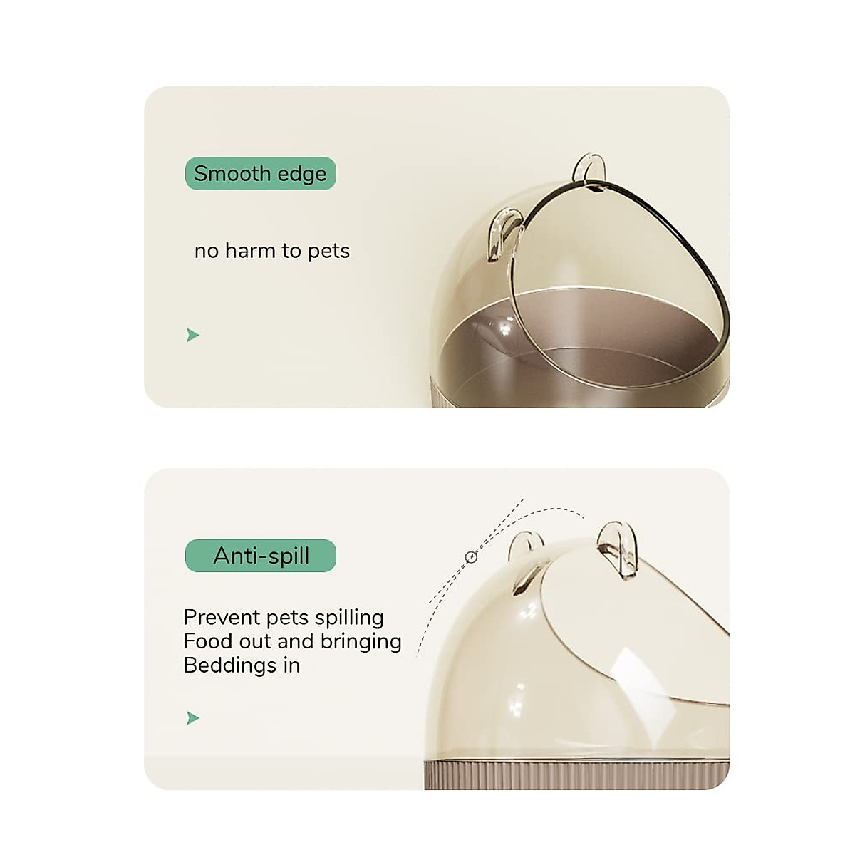 Tafit Cute Hamster Food Bowl Hedgehog Dish for Dwarf Hamsters, Syrian Hamsters, Gerbils, Mice, Rats, Small Animals, White