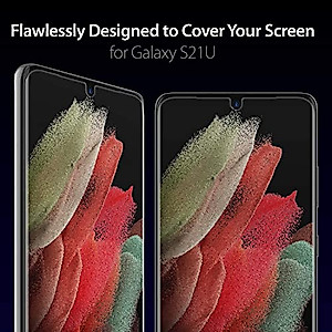 DOME GLASS] Galaxy S21 Ultra Screen Protector, Full HD Clear 3D Curved Edge Tempered Glass [Compatible with Ultrasonic Fingerprint] Semi-Automatic 4 Step Installation by Whitestone - Two Pack