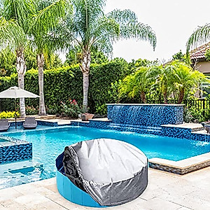 SASKATE Swimming Pool Cover, Round Foldable UV Pool Protective Cover, Outdoor Garden Pool Dust Proof Cover-162 cm