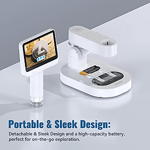 BEAVERLAB Digital Microscope with 4.3'' 1080P IPS Screen [Eco-Friendly Optical Staining] 1600x Magnification for Classroom Education, Macro Photography, Coin Collection, Learning and Explore