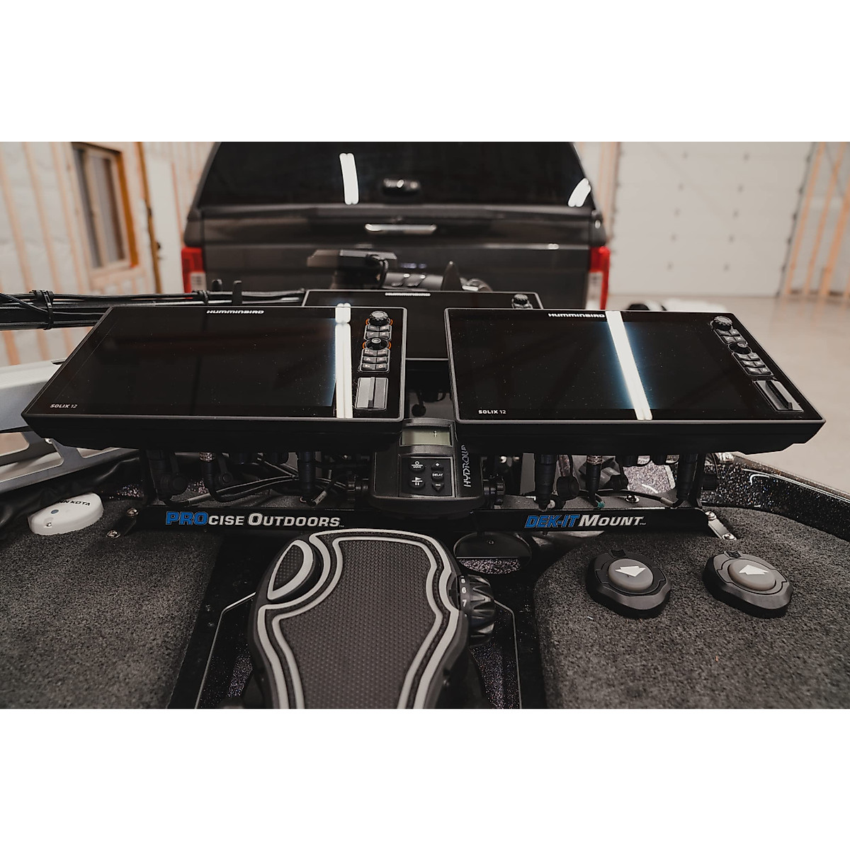 PROcise DEK-It Fish Finder Mounts for Boats, Dual Unit, Low Profile Deck Fish Finder Mount, Depth Finder Mount and Other Fishing Accessories, Marine-Grade Aluminum, Secure and Rust-Proof