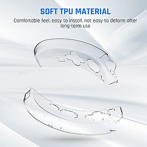 RHOTALL Soft TPU Clear Shell Compatible with Nintendo Switch/Switch OLED Joycon, Transparent Cover Case for Switch Standard Edition Joycon Controller with 6 Thumb Caps