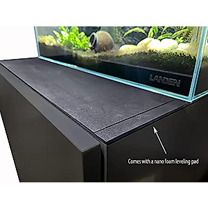 Landen Aquarium Wooden Stand and Cabinet for up to 30 Gal Tank, Fish Tank Stand, Nano Foam Leveling Mat Included, W23.6xD17.7xH33.9in,Wooden Matte Black Painted(Stand Only)