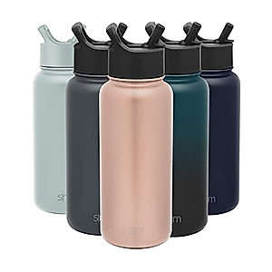 Simple Modern Water Bottle with Straw Lid Vacuum Insulated Stainless Steel Metal Thermos Bottles | Reusable Leak Proof BPA-Free Flask for Gym, Travel, Sports | Summit Collection | 32oz