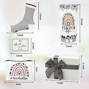 UAREHIBY Teacher Appreciation Gifts with 20 OZ Wine Tumbler - Christmas Gifts for Teacher - Gift Basket for Women Teacher - Thank You Gifts for Men - End of The Year Gifts - Back to School Gifts