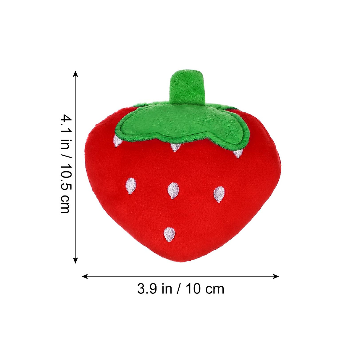 POPETPOP 2Pcs Dog Plush Squeaky Toys - Soft Strawberry Shape Interactive Puppy Chew Toy Stuffed Strawberry for Dogs Teething, Playing, Chewing for Holiday Christmas