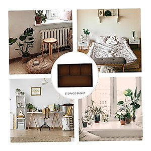 Holibanna 1pc Partition Storage Box Cosmetic Containers Jewelry Organizer Tray Household Storage Case Vanity Tray Dresser Organizer Valet Storage Rack Multi Compartment Man Leather