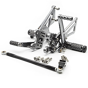 CNC ZX14R 12-20 Motorcycle Adjustable Rearsets Foot Pegs Rear Set Footpeg Shift Pedal Compatible with Ninja ZX14 ZX-14R/ABS ZX 14R 2012-2020 Titanium