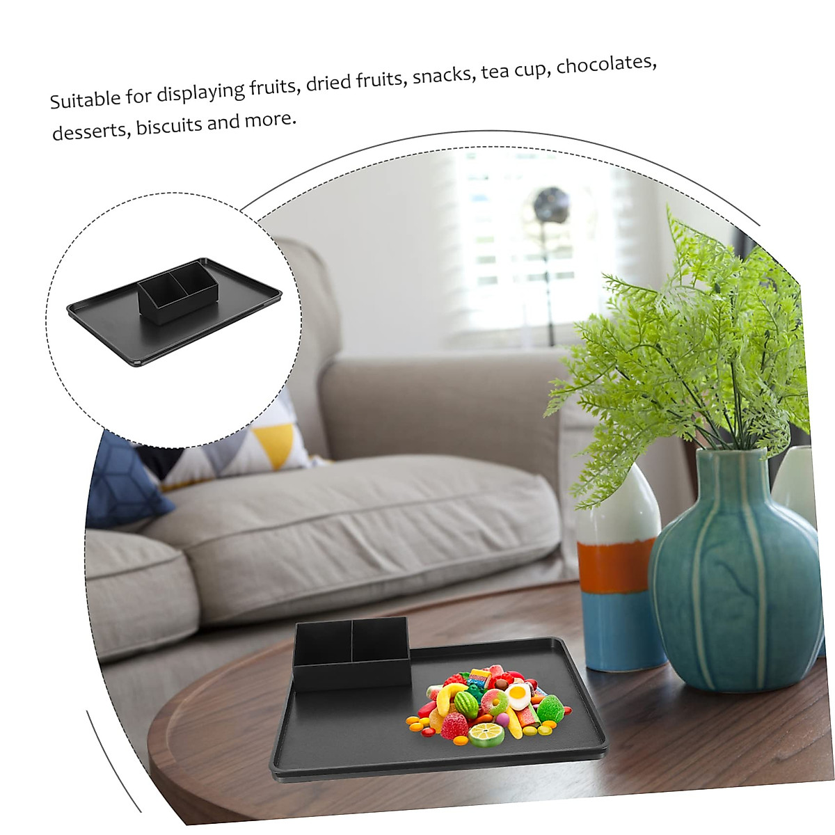 Cabilock 1 Set Tea Tray Tea Bag Bin Storage Tray Reusable Plate Drink Holder Noodle Dish Appetizer Serving Tray Tea Serving Tray Tea Holder Decor Plate for Home Plastic Product Storage Box