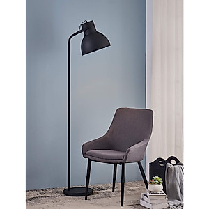 Versanora Aaron Modern Floor Lamp Tall Standing Light with Adjustable Shade for Living Room Reading Bedroom Office, 71 Inch Height, Black