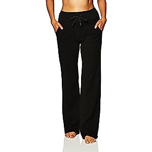 Calvin Klein Women's Premium Performance Thermal Wide Leg Pant, Black, X-Large