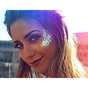 CAI Beauty NYC Platinum Glitter | Easy to Apply, Easy to Remove | Roll On Shimmer for Body, Face and Hair | Holographic Cosmetic Grade Glamour