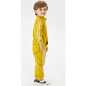 CRAZY GOTEND Toddlers Boys Outfit Set Long Sleeve Tracksuit Sweatsuit 2 Pack Kids Clothing Athletic Clothes Zip With Pockets Red 12-18 Months/80