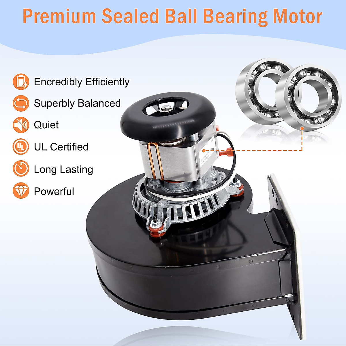 Criditpid Replacement 80472 & 80472A Distribution Blower Fan for US Stove & USSC American Harvest 6039 6041, King KP130, 5502M, Ashley 5500 5500M 5500XL Pellet Stoves.