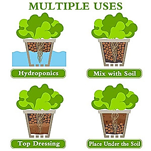 Halatool 10 LB Organic Clay Pebbles 4mm-16mm Leca for Plants 100% Natural Hydroton Clay Pebbles for Hydroponic Growing Gardening Orchids Drainage Decoration Aquaponics