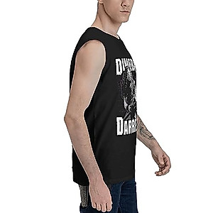 Dimebag Style Singer Darrell Tank Top Men T-Shirts Sleeveless Short Sleeve Basic Tee Teenager Summer Cotton Shirt for Sports Top3X-Large Black