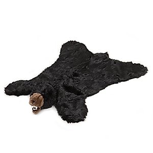 Carstens Plush Black Bear Animal Rug, Large