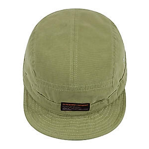 CLAPE 5 Panel Dad Hat Classic Cotton Baseball Cap Casual Flat Brimmed Cap Umpire Dad Hats Adjustable Strap Cadet Cap, Green